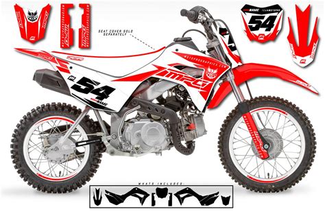 Custom Honda Crf110 Pit Bike Gamma White Series Graphics Free
