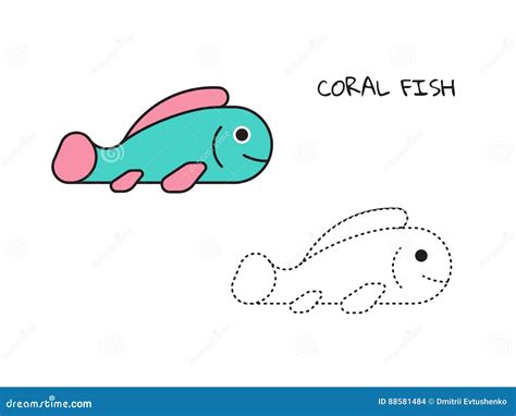 Petits Poissons Mignons Pour Livre De Coloriage Illustration De Vecteur Illustration Du