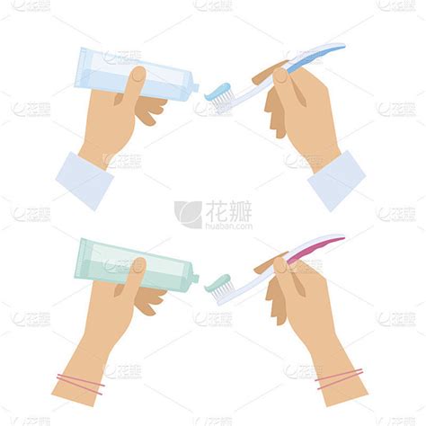 人的手上有牙刷、牙膏管和刷子。