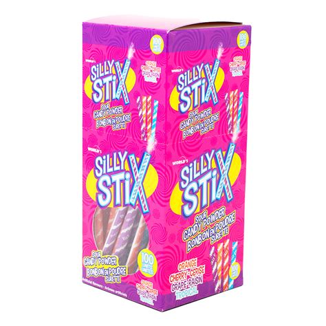Silly Stix Sour Powder Straws 100ct 186g Candy Funhouse Candy