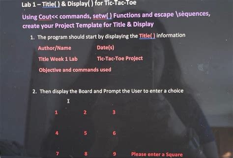 Solved Lab Title Display For Tic Tac Toe Using Chegg