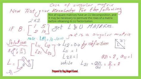 2 Easy Illustration For Lu Decomposition For 2x2 Matrix