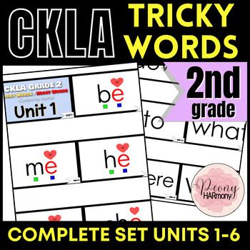 Ckla Tricky Words Heart Words 2nd Grade Cards Science Of Reading