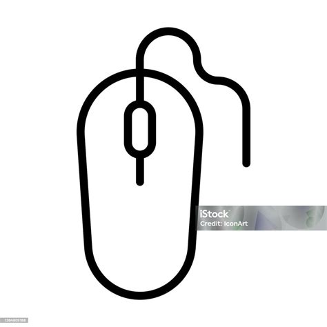 Ikon Mouse Dari Koleksi Perangkat Elektronik Mouse Linier Tipis Panah