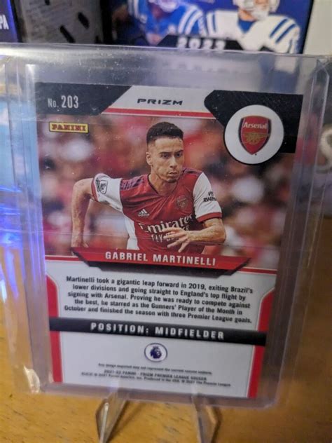 2021 22 Panini Prizm Premier League Gabriel Martinelli Orange Mojo RC