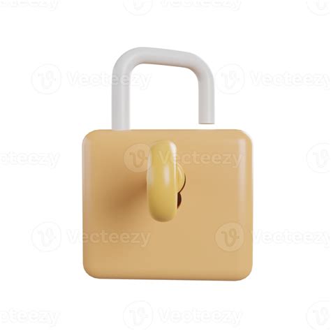 Padlock With Key Icon 3d Render Illustration 22220835 Png