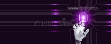 Robotic Hand Activates The Chip CPU For Chat With Ai Through A