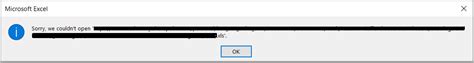 Sorry We Couldnt Open Error From Microsoft Excel When Attempting To Open Excel File From