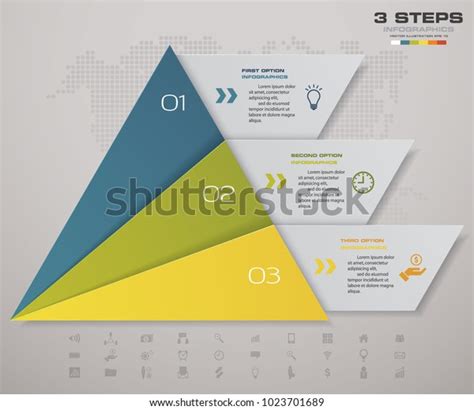 3 Steps Pyramid Free Space Text Stock Vector Royalty Free 1023701689