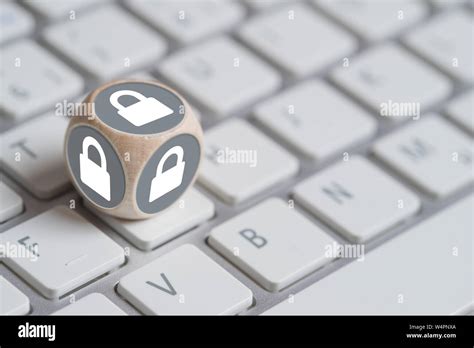 Cube With Lock Symbols On A Keyboard Stock Photo Alamy