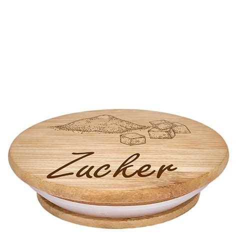 Holzdeckel mit Aufdruck Zucker für WECK Gläser RR UNiTWIST