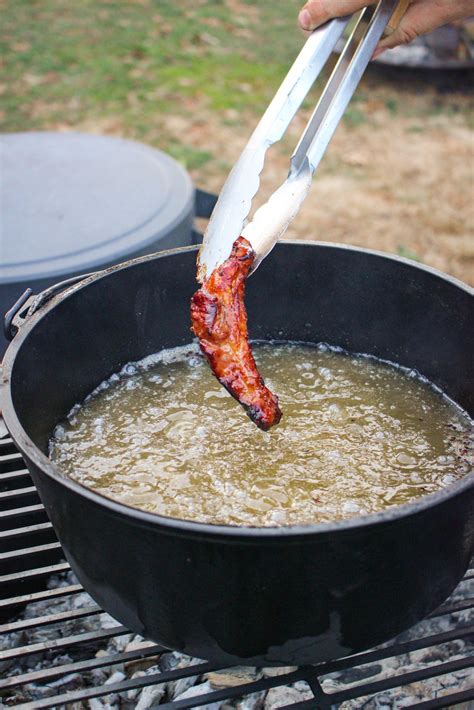 Fried Sticky Ribs Over The Fire Cooking