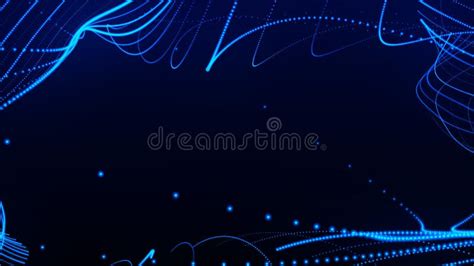 Dynamic Wave Of Glowing Particles Data Flow Information Concept Of