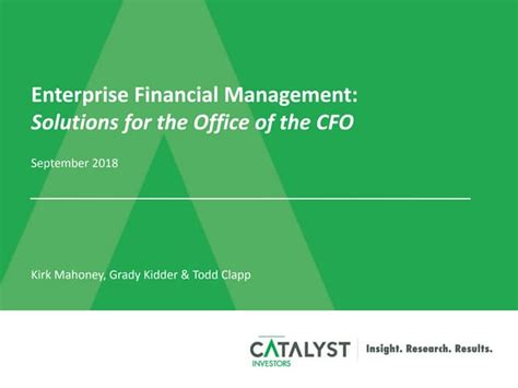 Enterprise Financial Management Solutions For The Office Of The Cfo Pdf