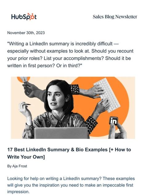 hubspot 17 best linkedin summary and bio examples [ how to write your