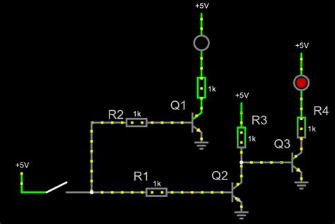 Transistors Circuit That Turns Two LEDs Off On Depending On Switch Electrical Engineering