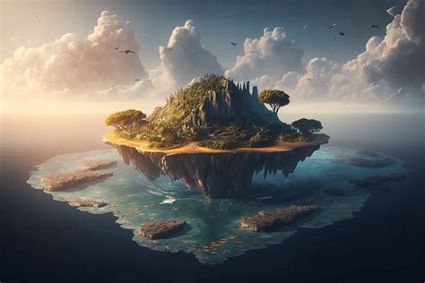 Floating Islands Digital Art Instant Download Etsy
