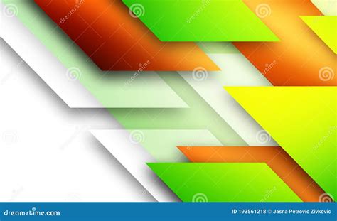 Abstract Orange And Green Gradient Separate Geometric Squares Overlapping Background Technology