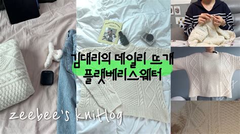 뜨개로그🧶 도전하는 한 해의 시작💪 플랫베리스웨터 솜솜뜨개 수플레 Youtube