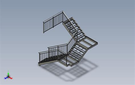 室外不锈钢楼梯 Step 模型图纸免费下载 懒石网