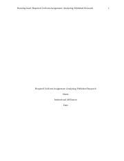 Analyzing Published Research Paper With Matrix Table 1 Docx Running