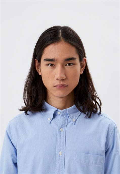 Рубашка UNIQLO из ткани оксфорд, цвет: голубой, RTLACC479401 — купить в ...