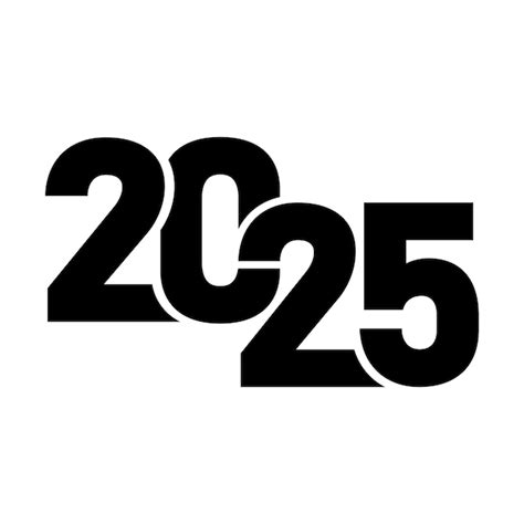 2025 새해 텍스트 타이포그래피 디자인 프리미엄 벡터