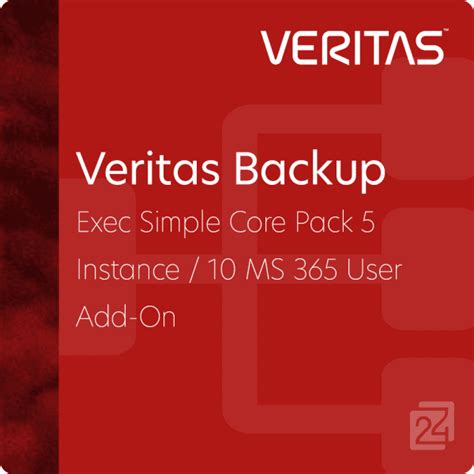 Veritas Backup Exec Simple Core Pack 5 Instance 10 MS 365 User Add On