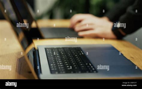 Laptop Computer Keyboard Typing Office Interior Cyber Security It
