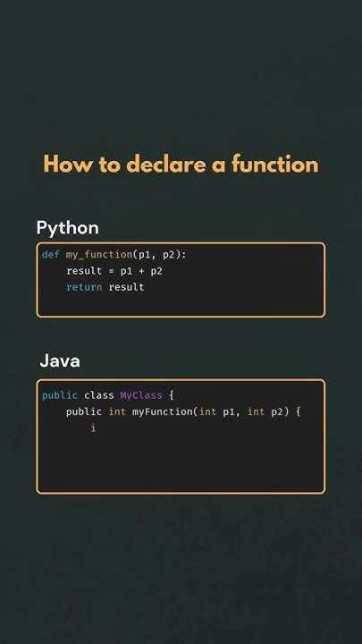 Python Vs Java The Function Declaration Showdown Programming Python Java Webdesign Shorts