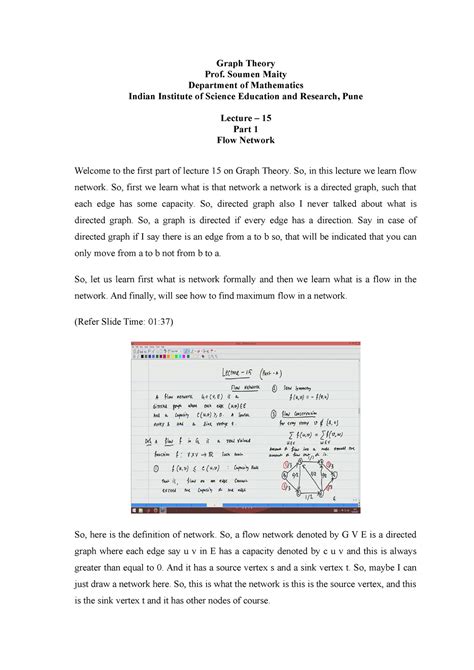 Lec29 Professor Gn Pillai Graph Theory Prof Soumen Maity