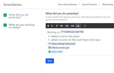Checking In With Microsoft Teams Scrumgenius Knowledge Base