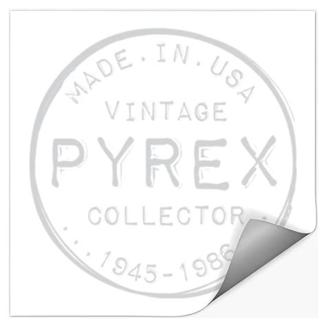 Vintage Pyrex Collector Made In Usa Seal Pyrex Stickers Sold By