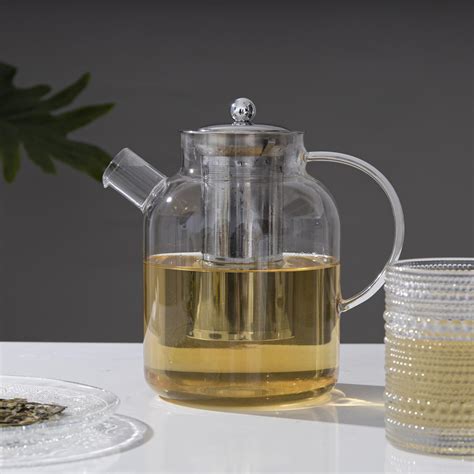 Eden And Willow Glass Teapot With Infuser Stainless Steel Removable