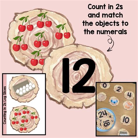 Counting In 2s Log Slices Matching Game Display By The Imagination Fairy