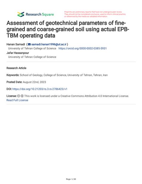 Pdf Assessment Of Geotechnical Parameters Of Fine Grained And Coarse