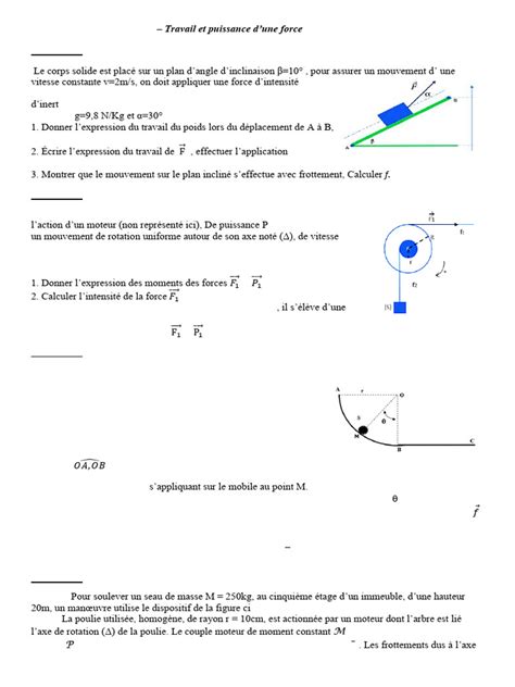 Série N°1 Travail Et Puissance Dune Force Sm Sex Pdf