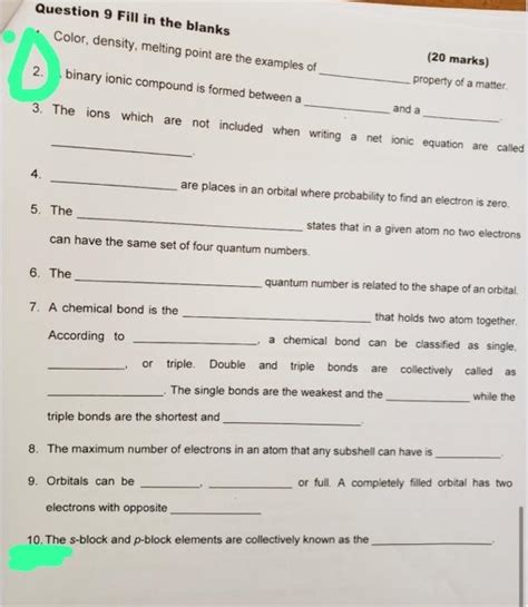 solved 2 binary ionic compound is formed between a 20