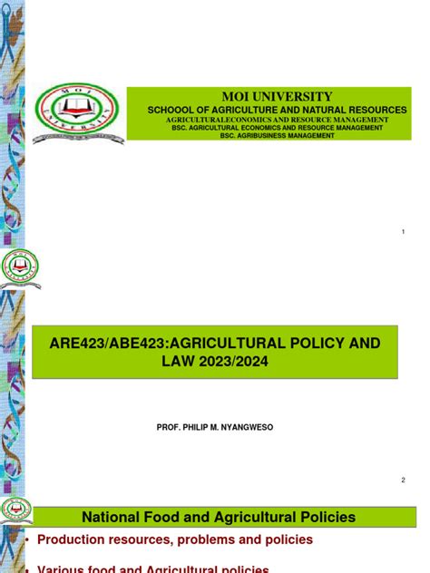 National Food And Agricultural Policies Pdf Labour Economics