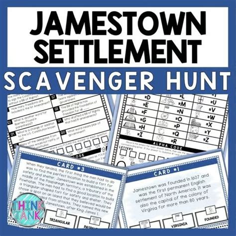 Jamestown Settlement Scavenger Hunt Reading Comprehension Activity