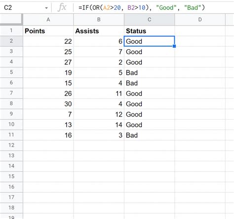 How To Combine The IF And OR Functions In Google Sheets