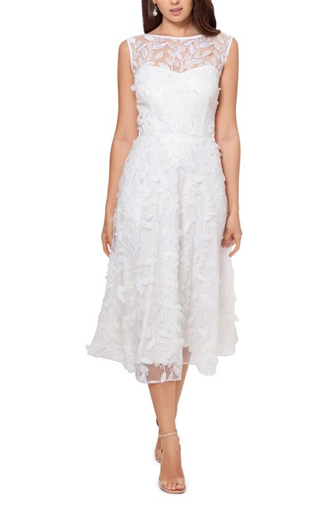 Xscape Evenings Xscape 3d Floral Fit And Flare Midi Dress Nordstrom