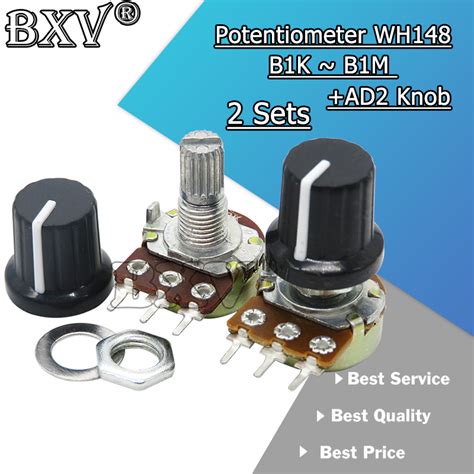 2sets 2pcs2pcs Wh148 B1k ~ B1m Ohm 1k 2k 5k 10k 20k 3pin 15mm 10k New