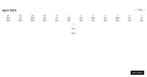 Monthly Calendar Vue Forked Codesandbox