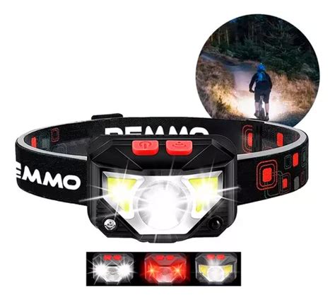 Linterna Minero Vincha Xpg Cob Led Recargable Cabeza Remmo Color Negro