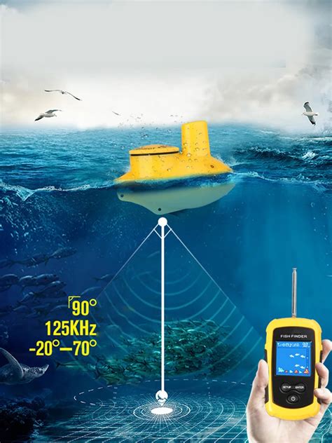 Fish Finder Portable Echo Sounder Depth M Sonar LCD Echo Sounders Russian Lake Lce