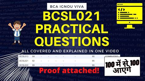Bcsl021 Viva Practical Important Questions Bcsl 021 Youtube