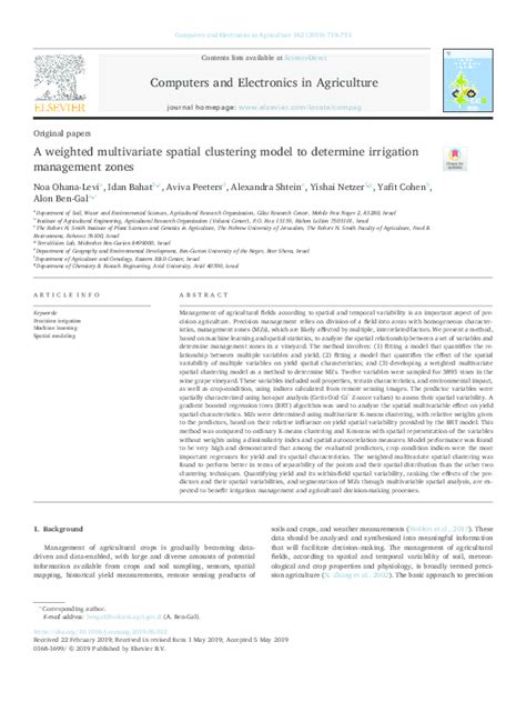 Pdf A Weighted Multivariate Spatial Clustering Model To Determine
