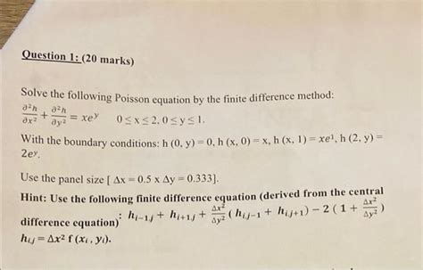 Solved Question Marks Solve The Following Poisson Chegg