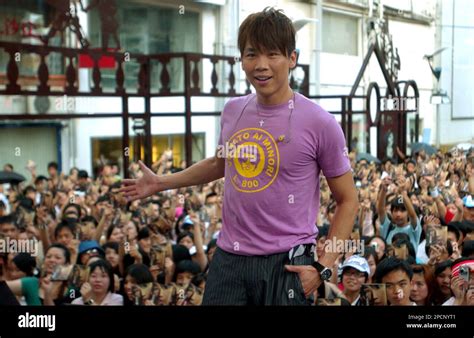 Famed Taiwanese Singer David Tao Poses During A Media Event Announcing